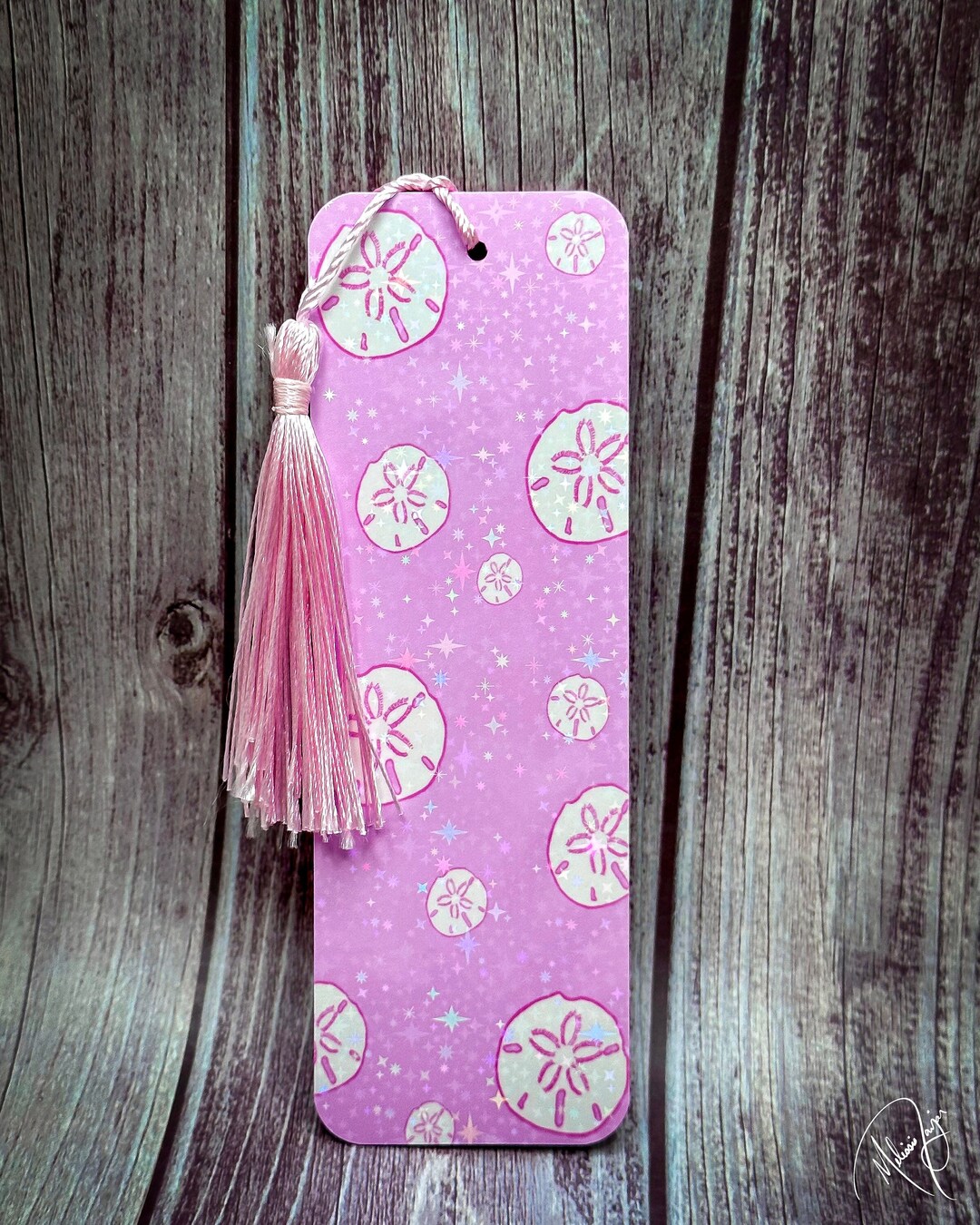 Sand Dollar Bookmark, Pink Bookmark With Tassel, Cute Book Lover Gift ...