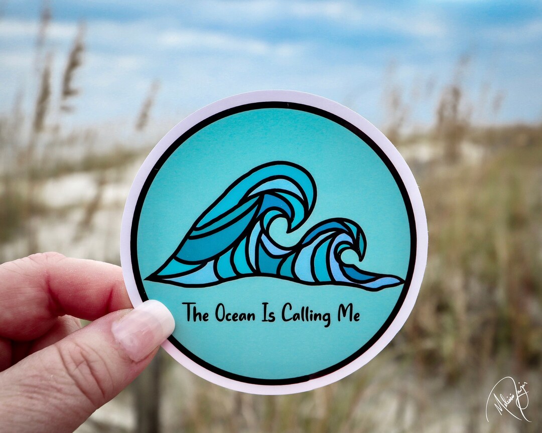 Ocean Wave Sticker, Ocean is Calling Me, Cute Sticker, Planner Sticker ...