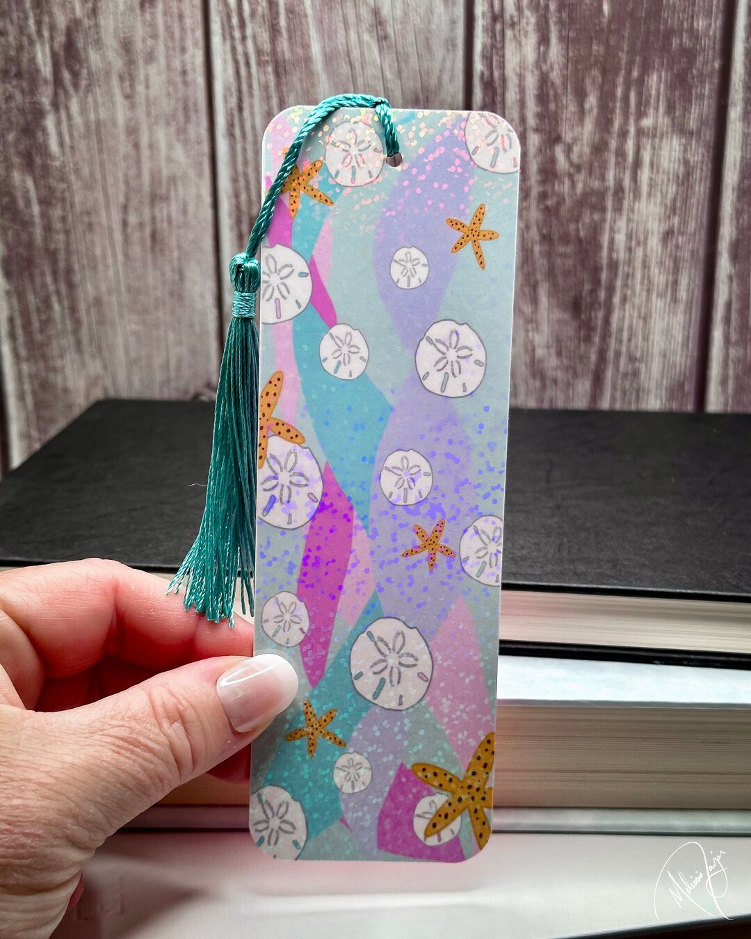 Starfish & Sand Dollar Bookmark, Handmade Bookmark, Bookworm Gift ...
