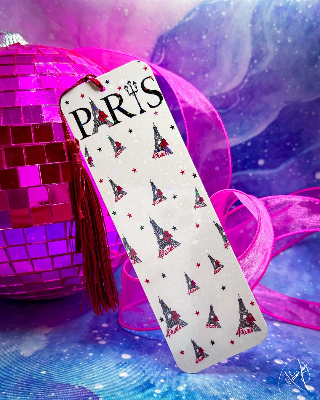 Paris Bookmark: Handmade Holographic Book Lover Gift - Etsy
