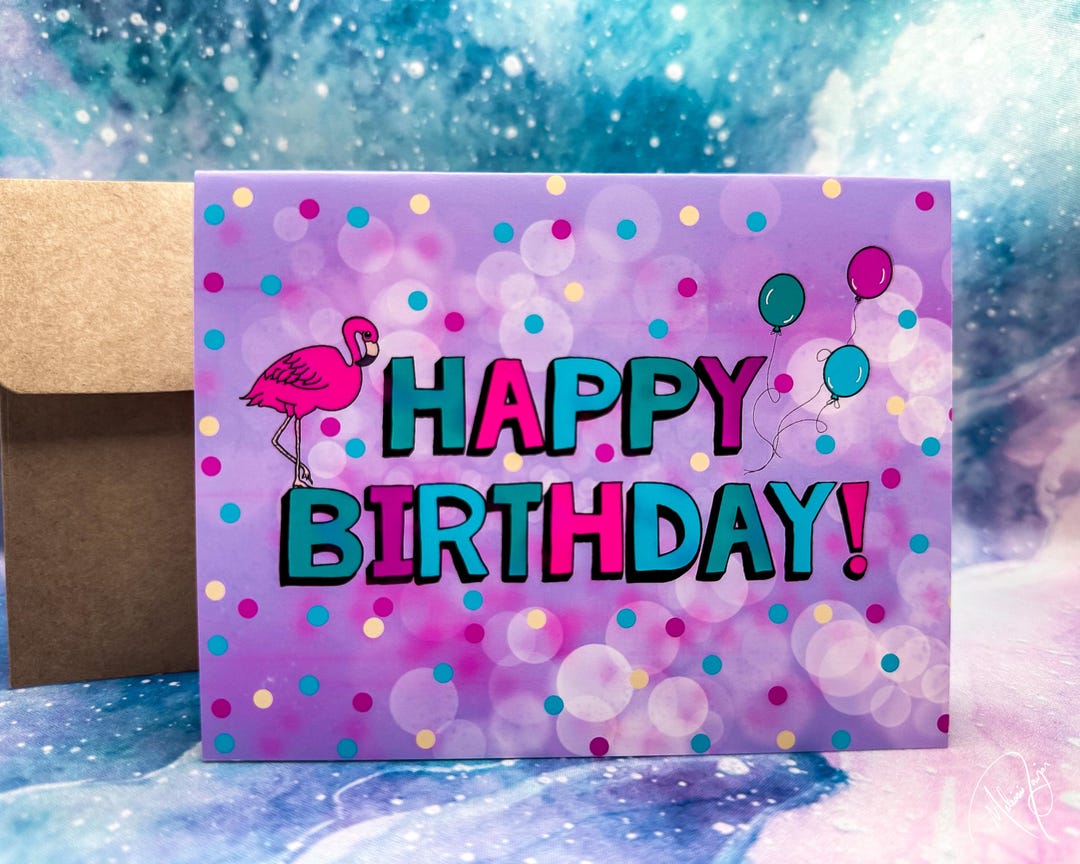 Happy Birthday Card, Purple Birthday Card, Individually Packaged ...