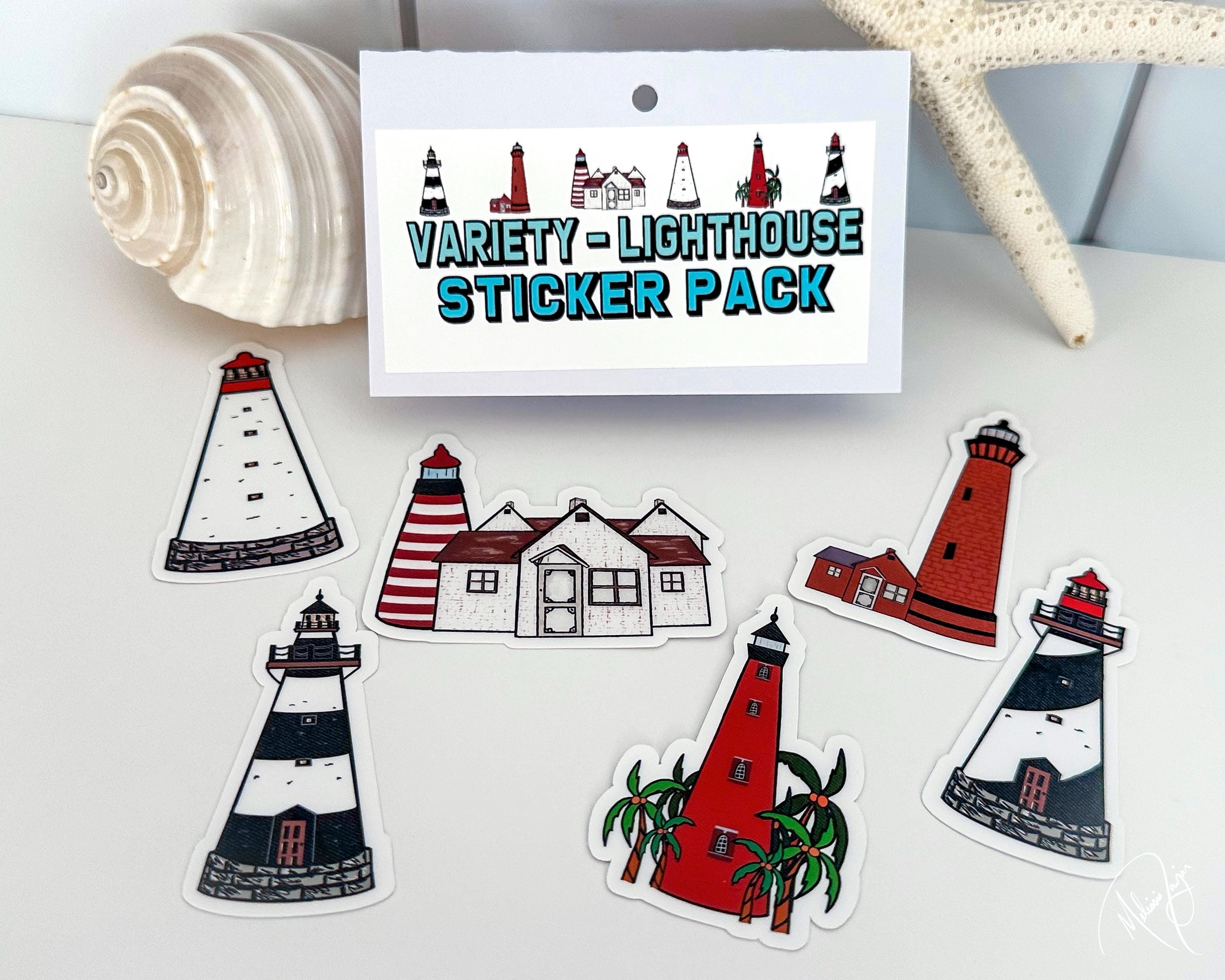 Variety Lighthouse Sticker Pack, Love Lighthouses, Laptop, Waterproof ...