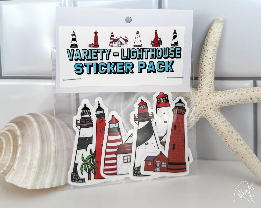 Variety Lighthouse Sticker Pack, Love Lighthouses, Laptop, Waterproof ...