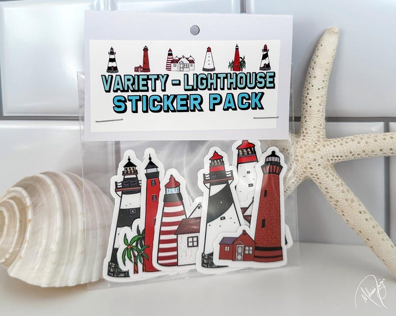 Variety Lighthouse Sticker Pack, Love Lighthouses, Laptop, Waterproof ...