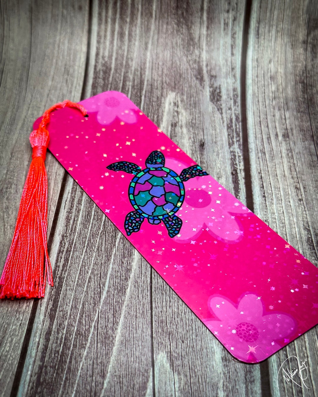 Holographic Sea Turtle Bookmark: Handmade Ocean Reader Gift - Etsy