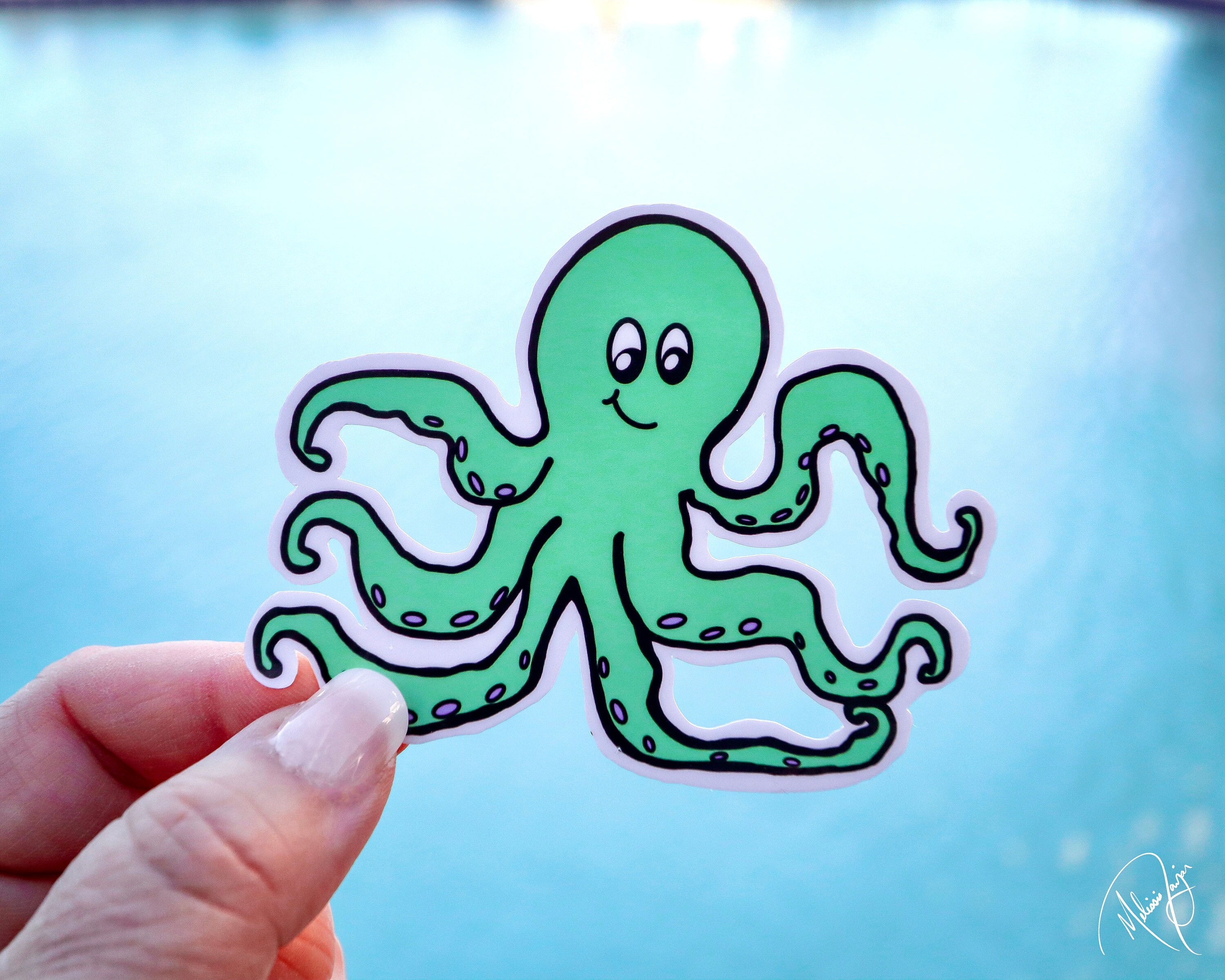 OCTOPUS STICKER Waterproof Sticker Cute Sea Creature - Etsy