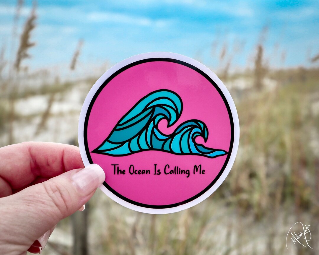 Ocean Wave Sticker, Ocean is Calling Me, Cute Sticker, Planner Sticker ...