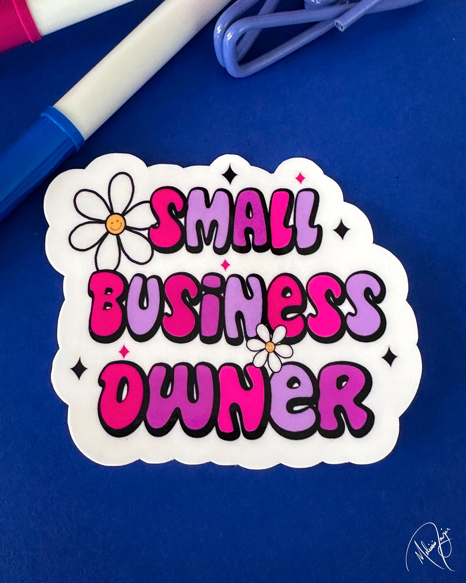 Small Business Owner Sticker, Woman Owned Business, Pink Business Owner ...