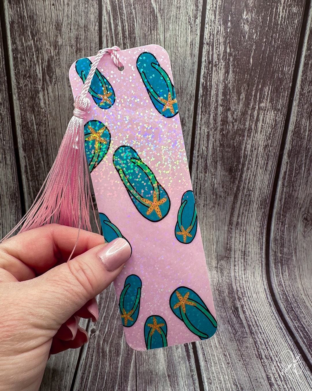 Holographic Flip Flop Bookmark: Handmade Reader Gift - Etsy