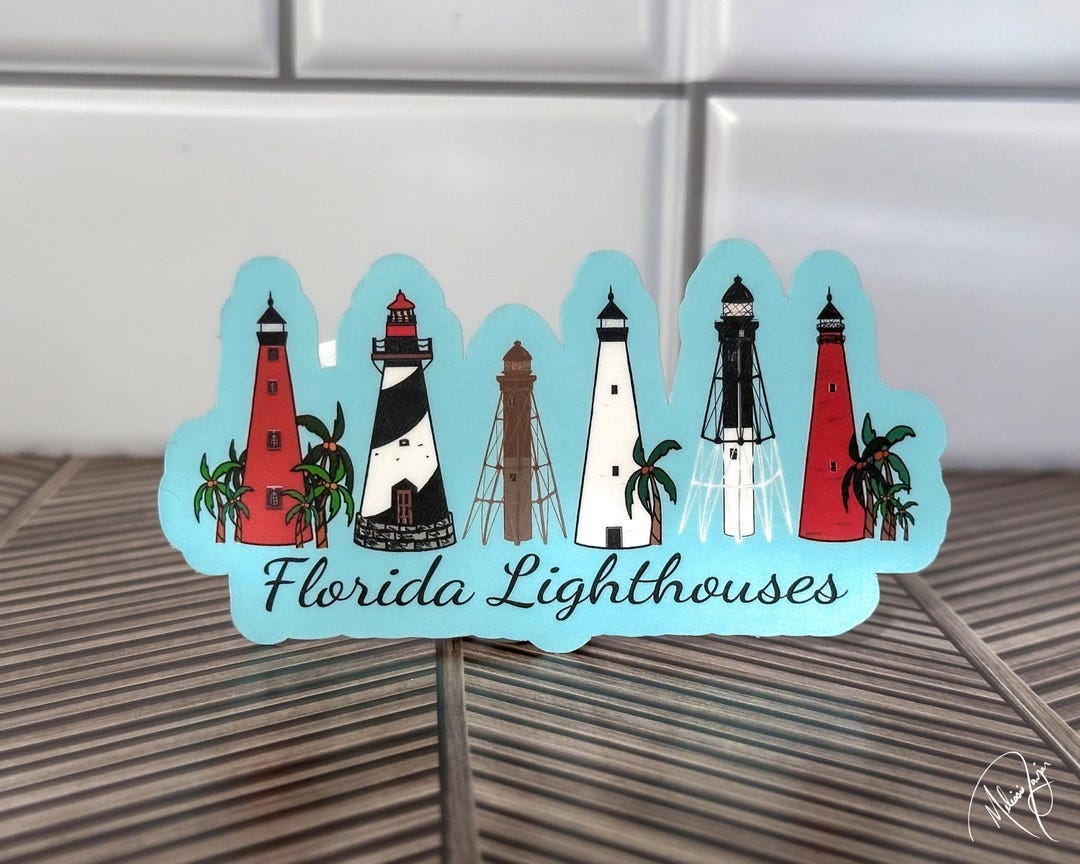 Florida Lighthouses Sticker, Lighthouses, Coastal Stickers, Planner ...
