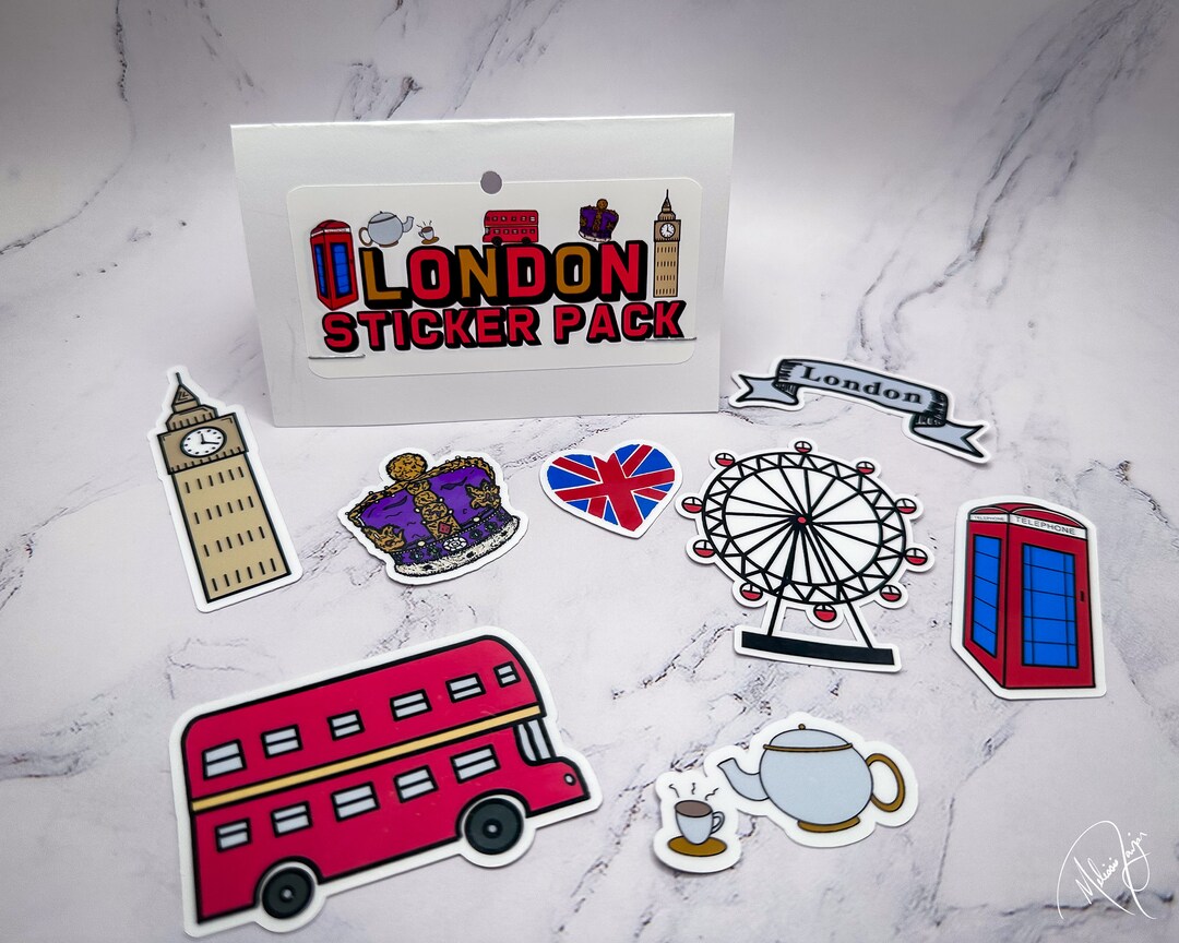London Sticker Pack, British Sticker, Small Travel Sticker, Laptop ...