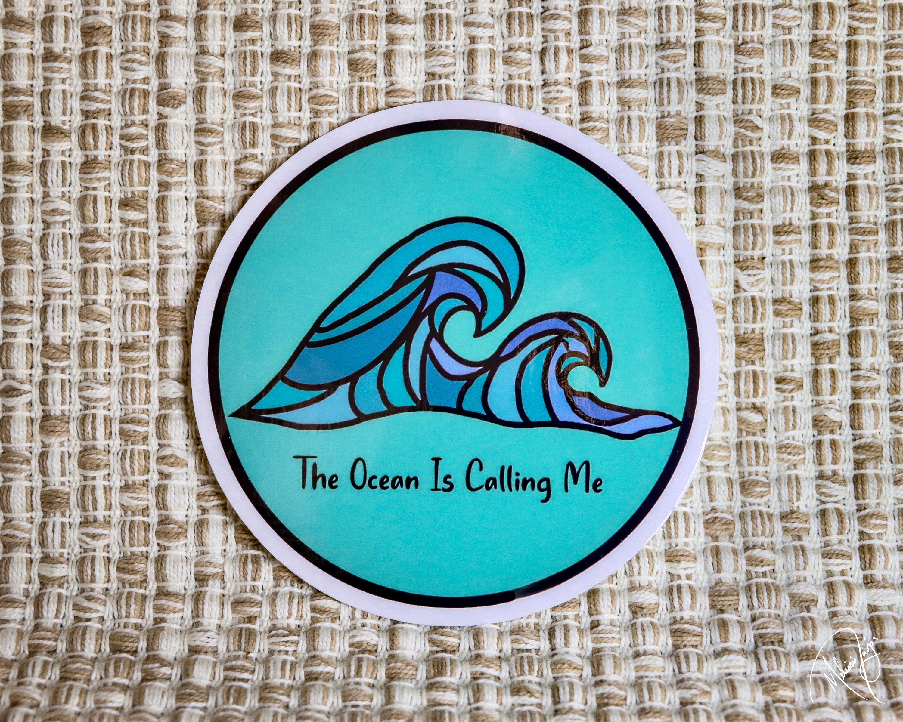 Ocean Wave Sticker, Ocean is Calling Me, Cute Sticker, Planner Sticker ...
