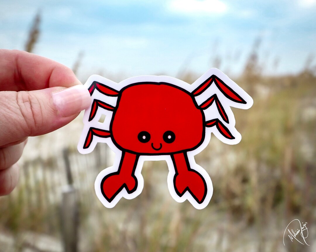 Cute Crab Sticker, Ocean Life Sticker, Red Crab Stickers, Planner ...