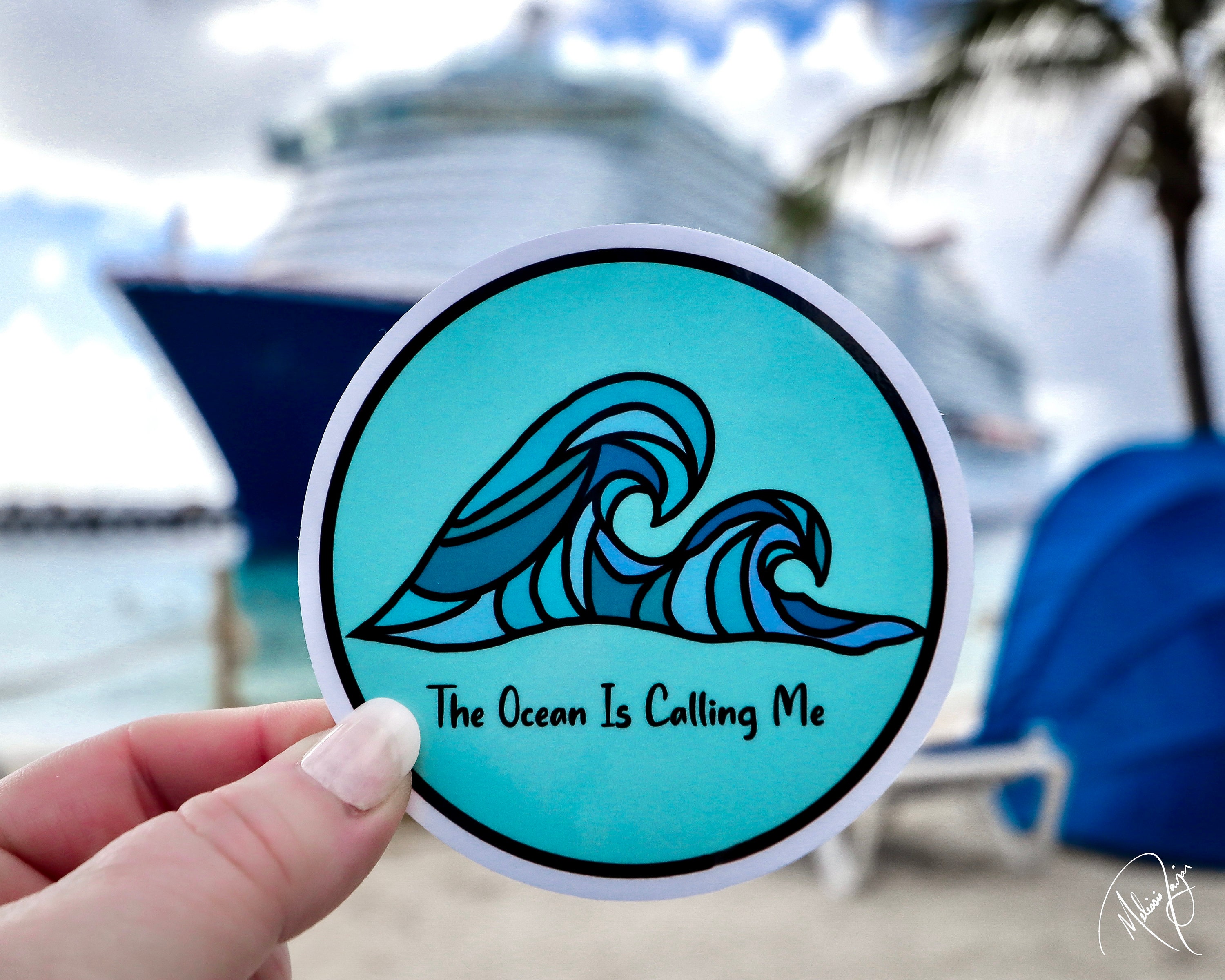 Ocean Wave Sticker, Ocean is Calling Me, Cute Sticker, Planner Sticker ...