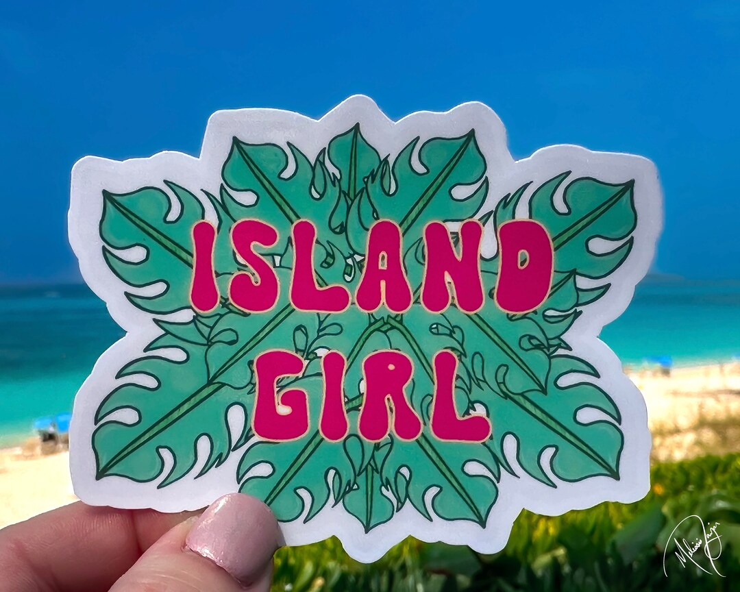 Island Girl Sticker: Tropical Beach Waterproof Decal - Etsy
