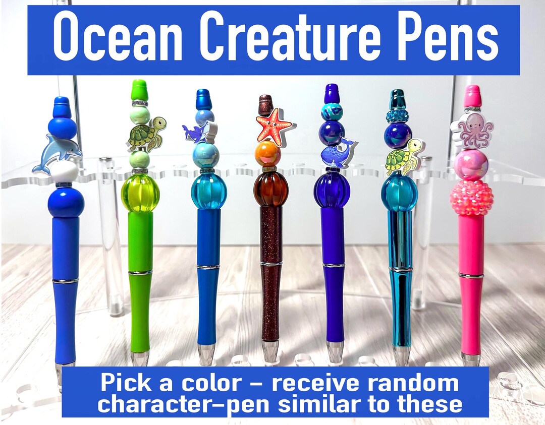 Beaded Ocean Creature Pens, Jeweled Ink Pens - Etsy