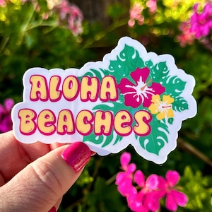 Aloha Beaches Sticker, Funny Sticker, Gift for Her, Laptop Sticker ...