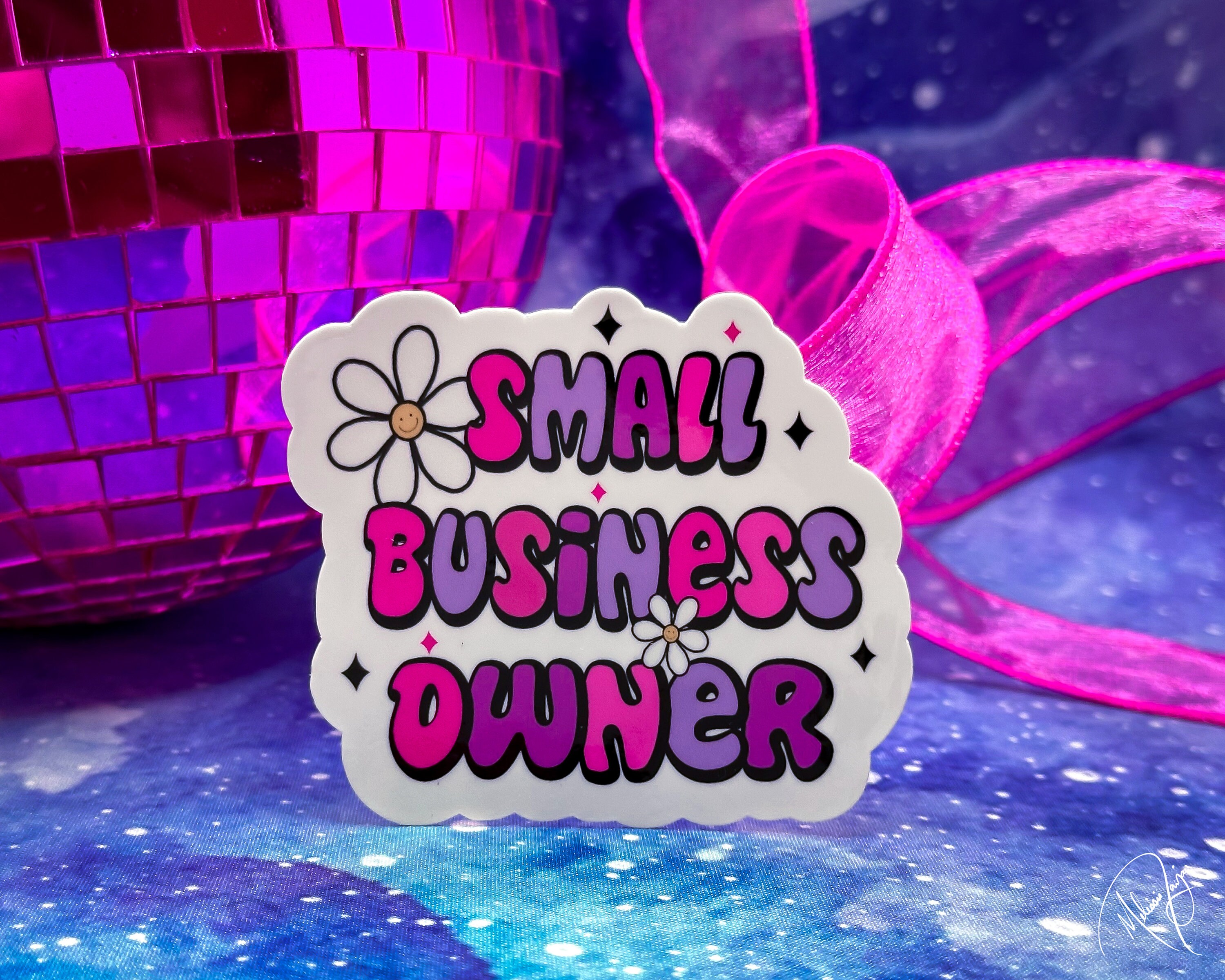 Small Business Owner Sticker, Woman Owned Business, Pink Business Owner ...