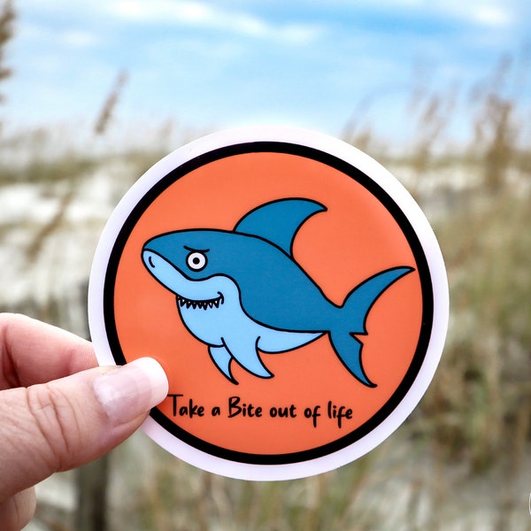 Shark Bite Stickers - Etsy
