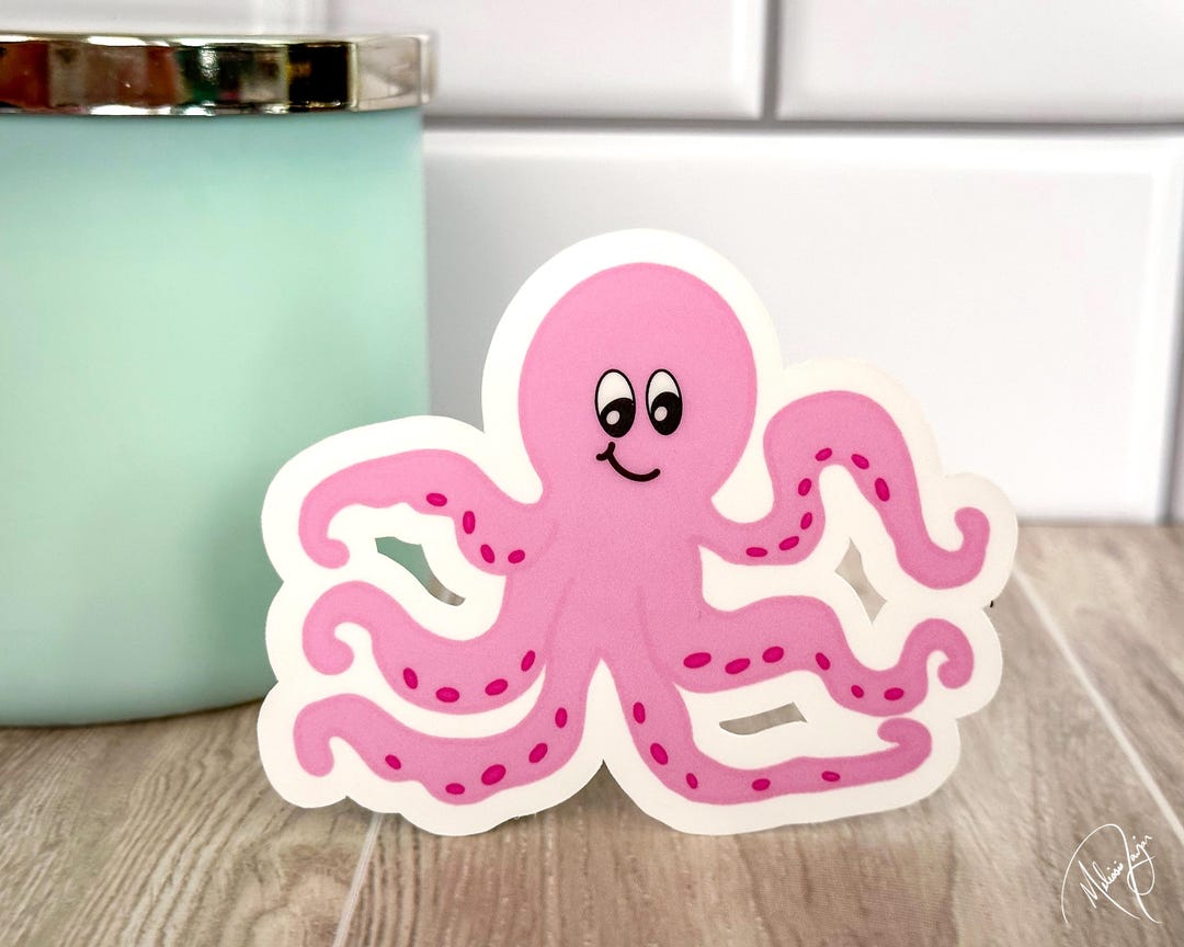 Octopus Sticker Waterproof Sticker, Cute Sea Creature Sticker, Sea Life ...