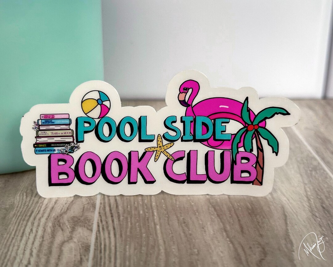 Pool Side Book Club Sticker: Waterproof Kindle Sticker - Etsy