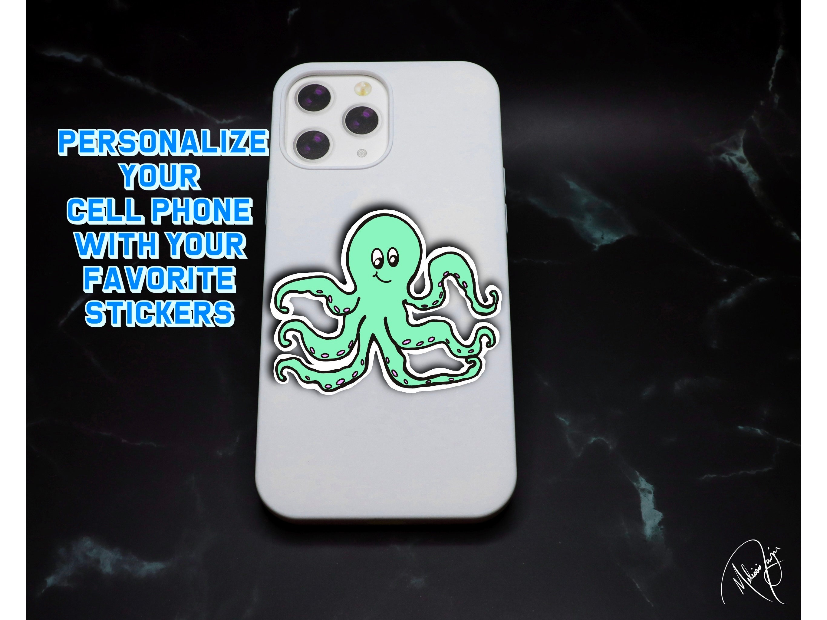 OCTOPUS STICKER Waterproof Sticker Cute Sea Creature - Etsy