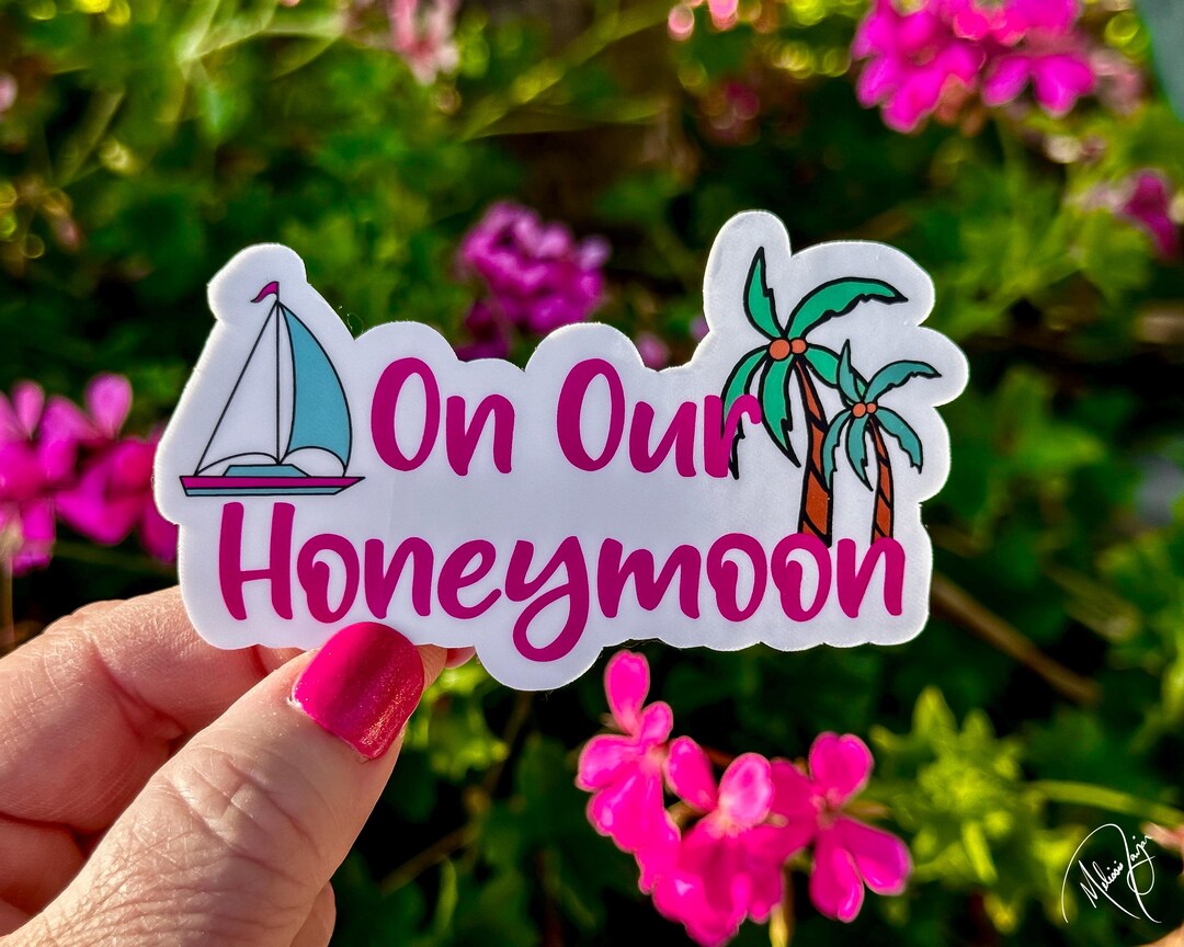On Our Honeymoon Sticker: Tropical Travel, Laptop Decal - Etsy
