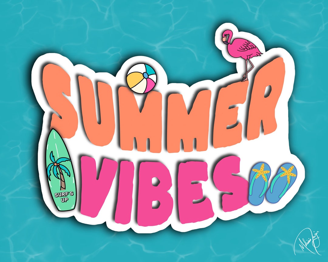 Summer Vibes Sticker: Waterproof Beach Laptop Decal - Etsy