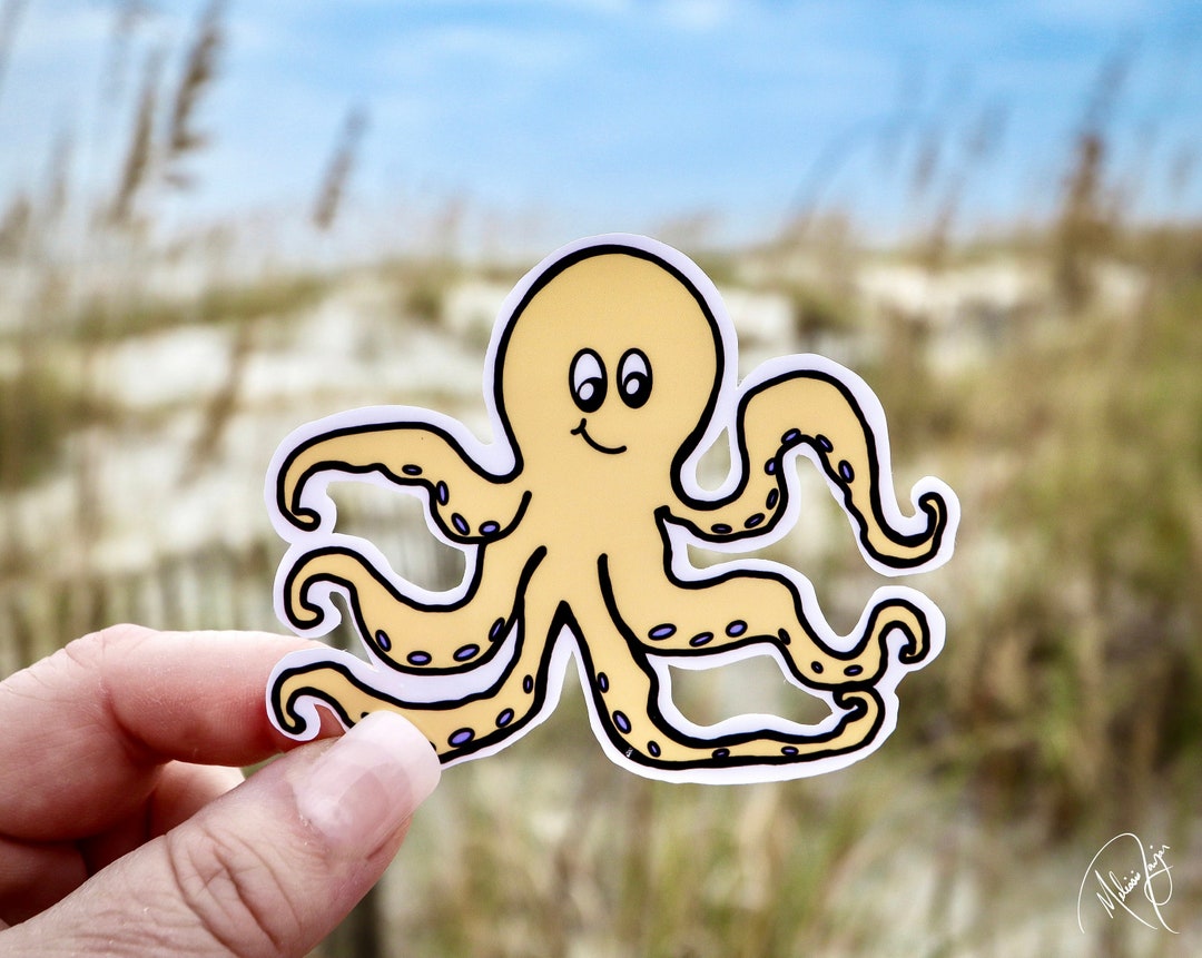 OCTOPUS STICKER Waterproof Sticker, Cute Sea Creature Sticker, Sea Life ...