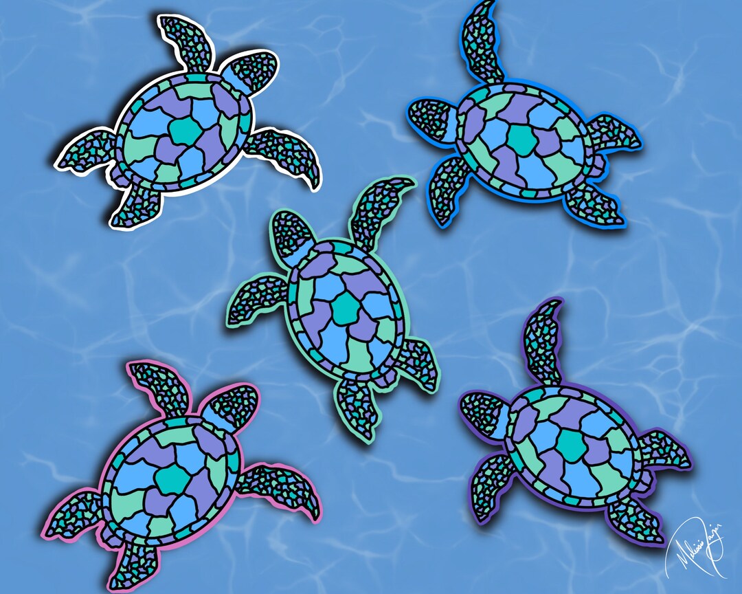 Cute Turtle Sticker, Ocean Life Sticker, Sea Turtle Stickers, Planner ...