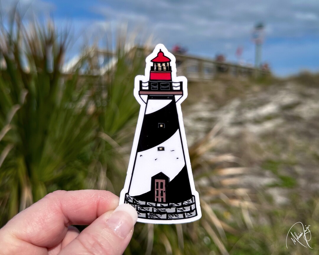 St Augustine Lighthouse Sticker, Lighthouse Fan, Coastal Sticker ...