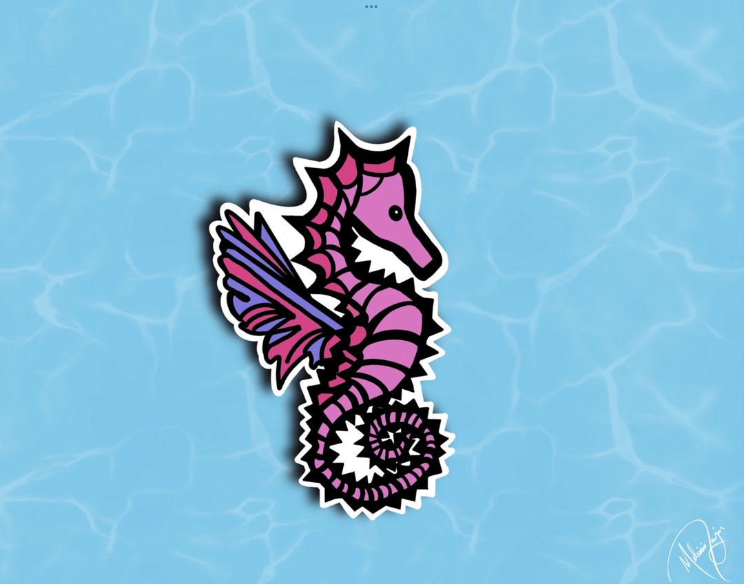 Cute Seahorse Sticker Ocean Life Sticker Seahorse Sticker - Etsy