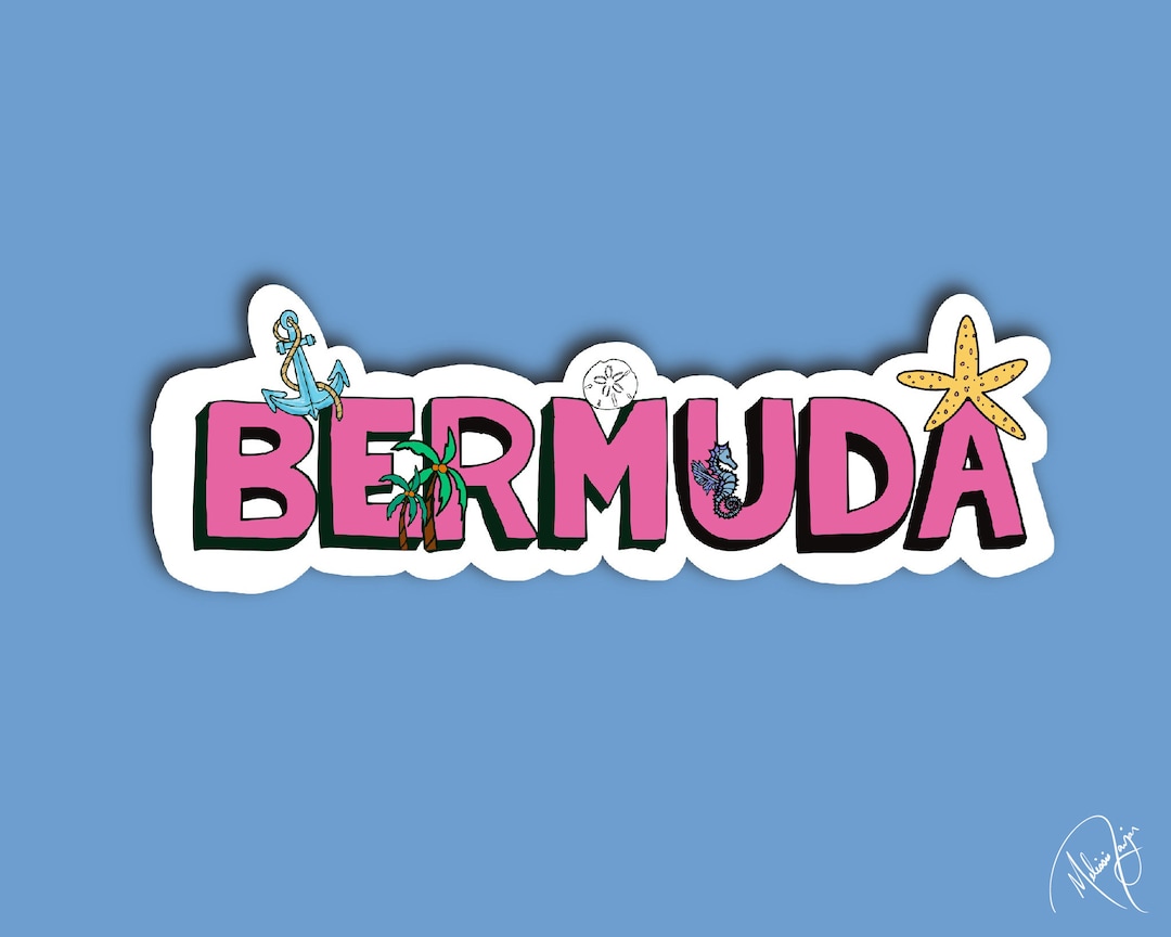 Bermuda Sticker, Cruise Sticker, Small Gift, Birthday Gift, Tropical ...