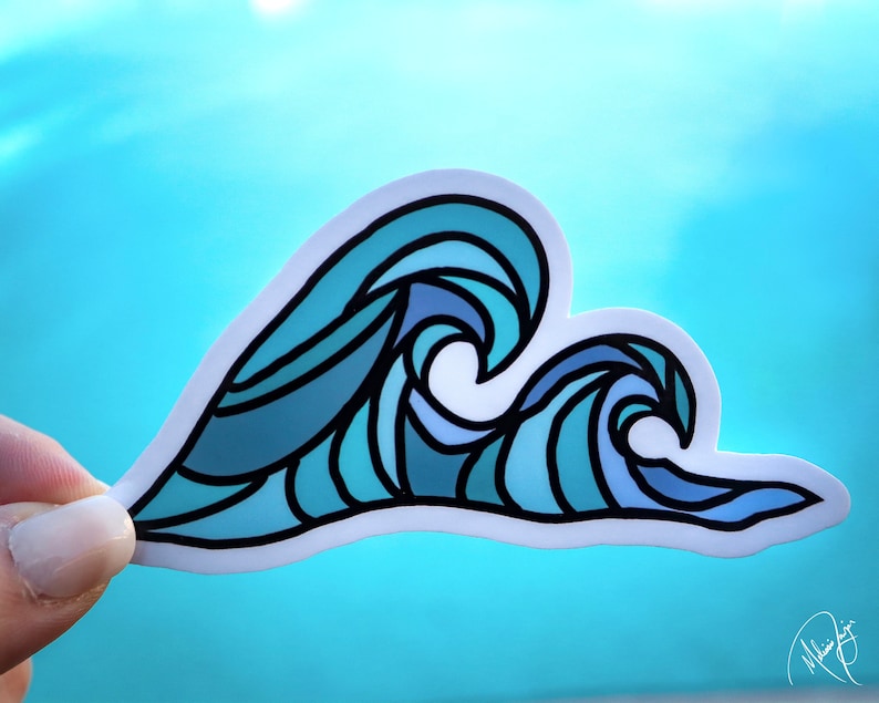 Ocean Wave Stickers, Ocean Stickers, Planner Stickers, Laptop Stickers ...