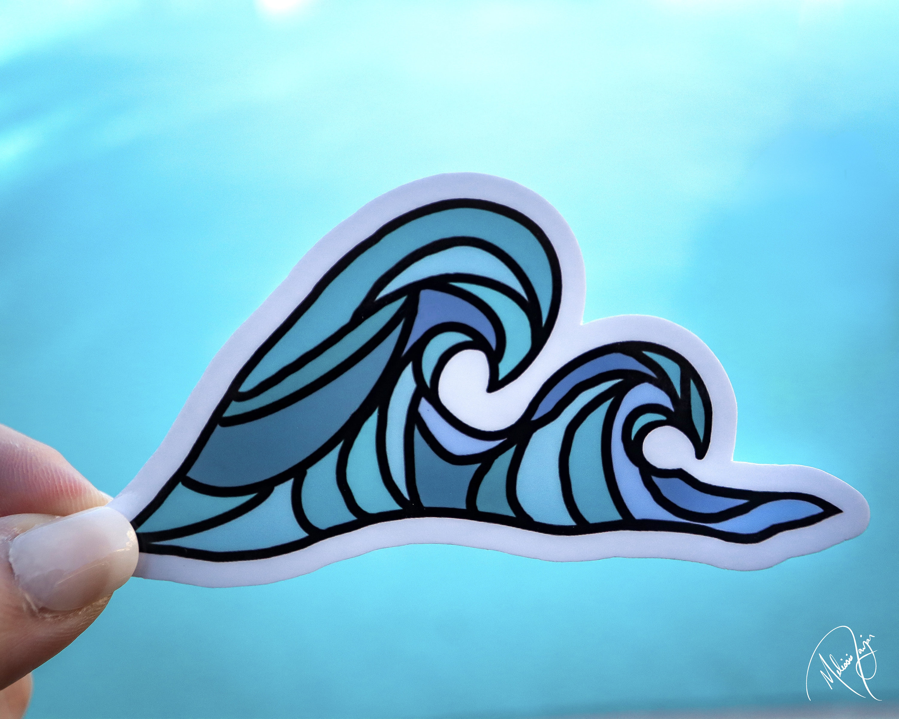 Ocean Wave Stickers, Ocean Stickers, Planner Stickers, Laptop Stickers ...