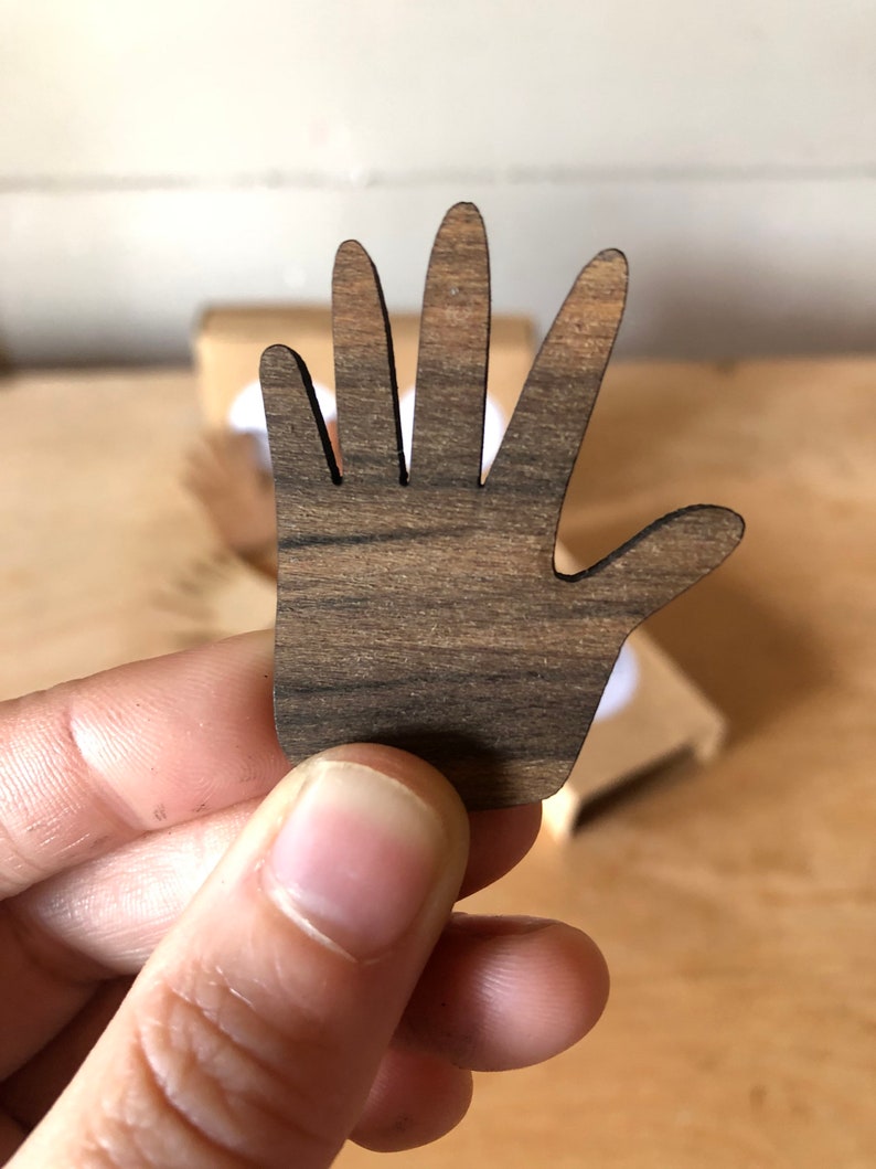 Wooden Hand Shaped Magnets Eco Fridge Magnet Recycled Wood - Etsy