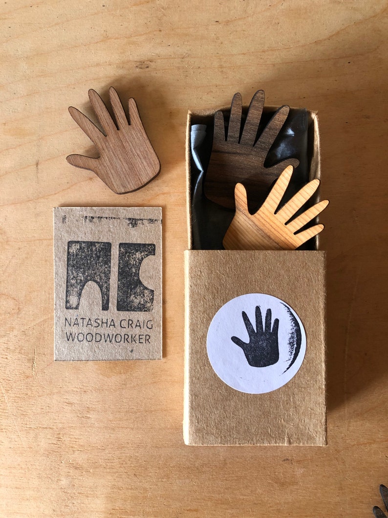 Wooden Hand Shaped Magnets Eco Fridge Magnet Recycled Wood - Etsy