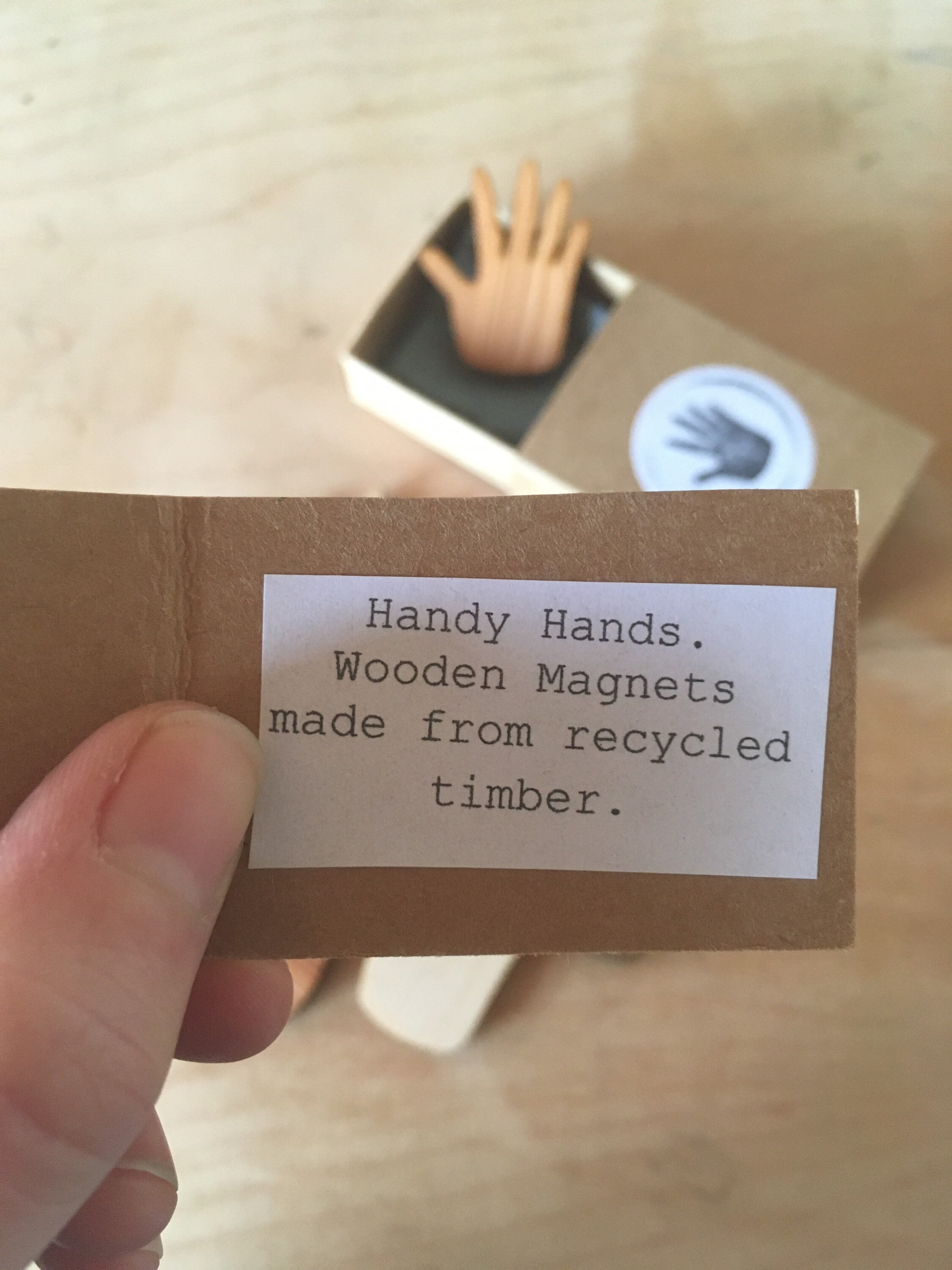 Wooden Hand Shaped Magnets Eco Fridge Magnet Recycled Wood | Etsy