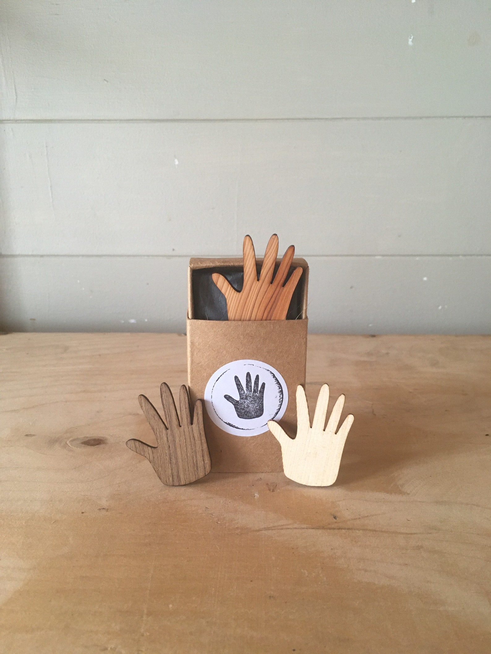 Wooden Hand Shaped Magnets Eco Fridge Magnet Recycled Wood | Etsy