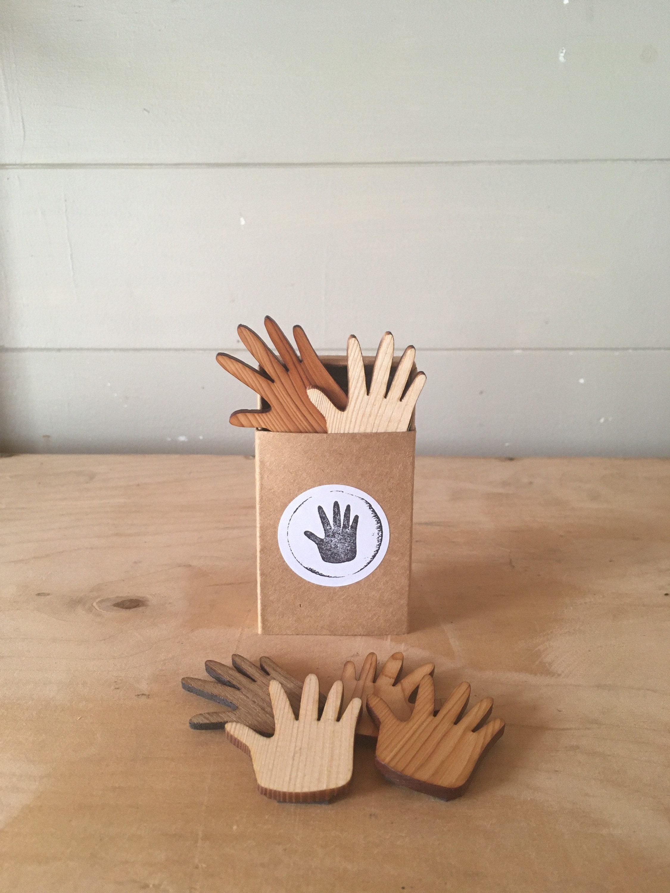 Wooden Hand Shaped Magnets Eco Fridge Magnet Recycled Wood | Etsy