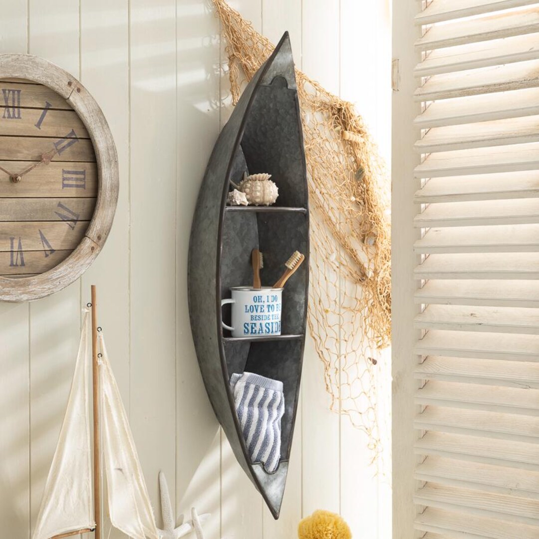 Rustic Metal Boat Shelf – Nautical Wall Storage - Etsy UK