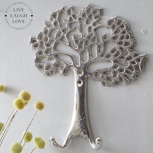 Large Silvered Tree of Life Wall Hooks - Etsy