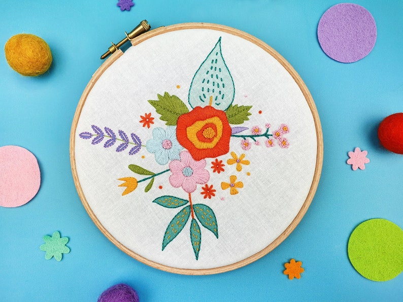 Spring Flowers Hand Embroidery Pattern Floral Craft Project - Etsy