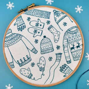 Winter Hand Embroidery Pattern, Mindfulness Craft Project, Xmas ...