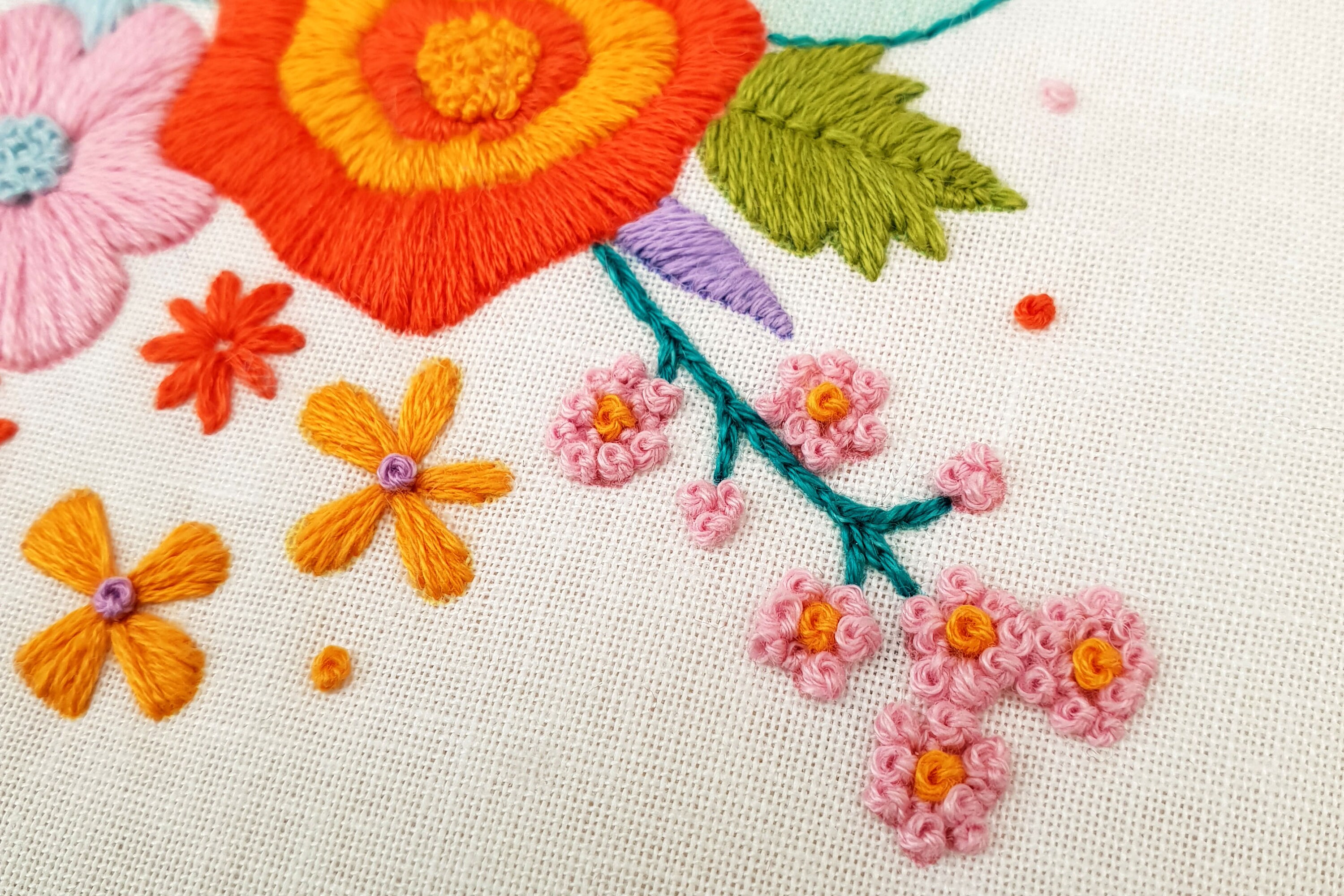 Spring Flowers Embroidery Pattern Summer Floral Hoop Art | Etsy