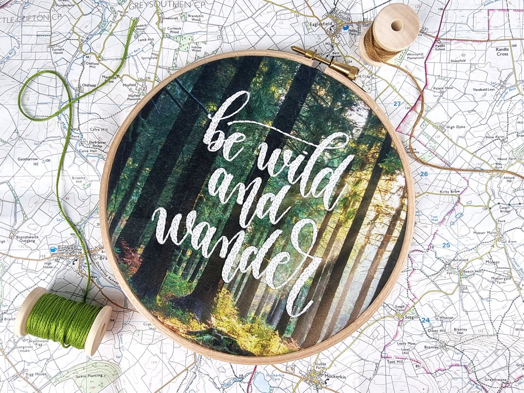 Forest Embroidery Kit, Adventure Embroidery Kits, Inspirational Quote ...