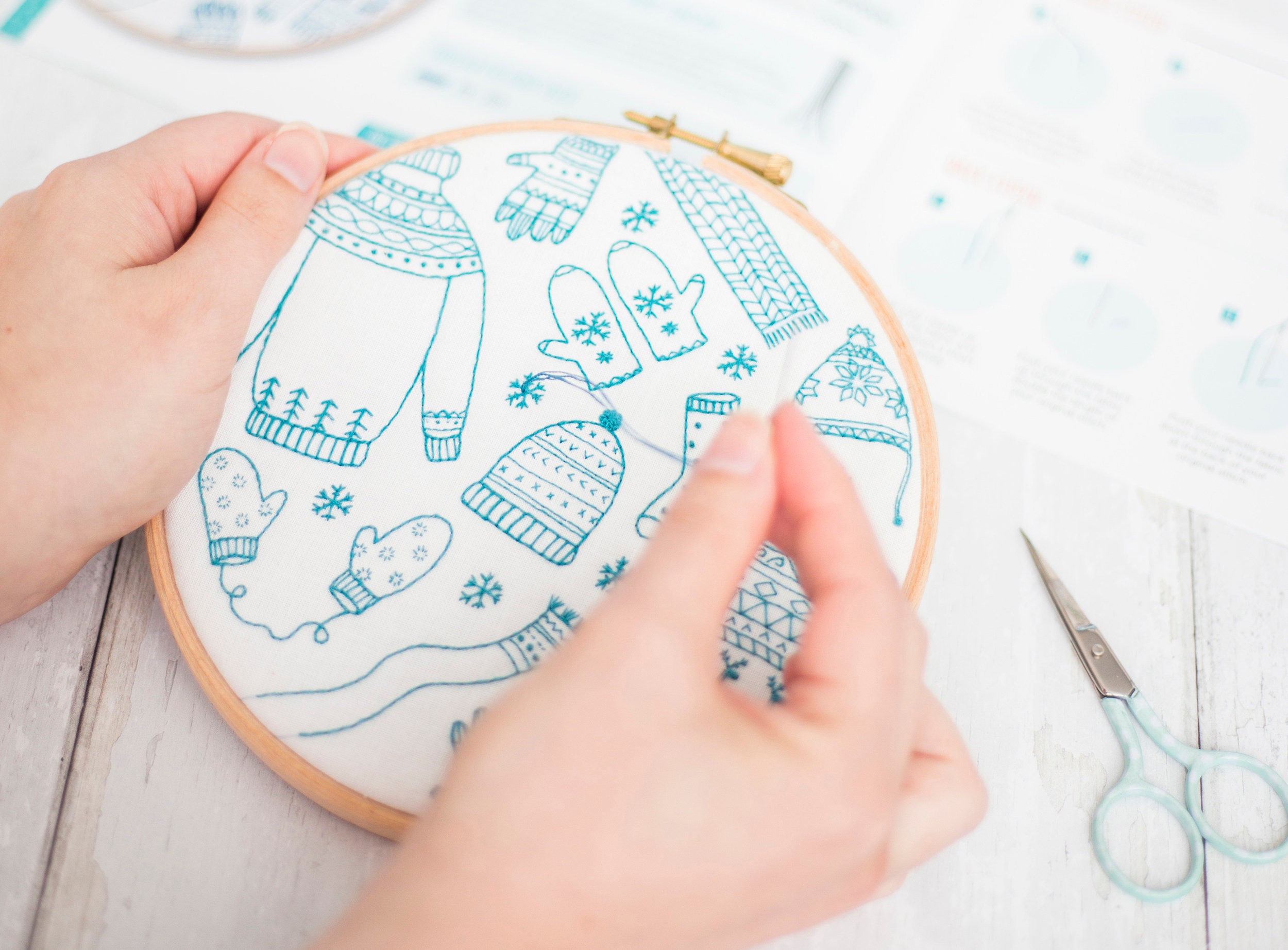Winter Hand Embroidery Pattern Mindfulness Craft Project - Etsy