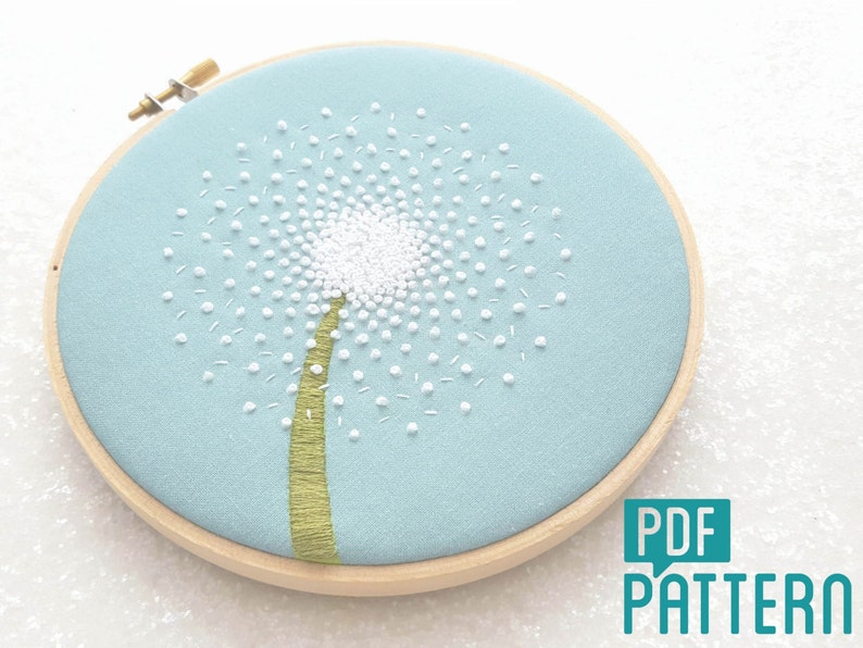 Dandelion Embroidery Pattern DIY Hand Embroidery PDF - Etsy