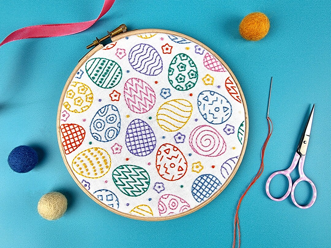 Easter Embroidery Pattern, Easter Egg Needle Craft Pattern, Hand ...