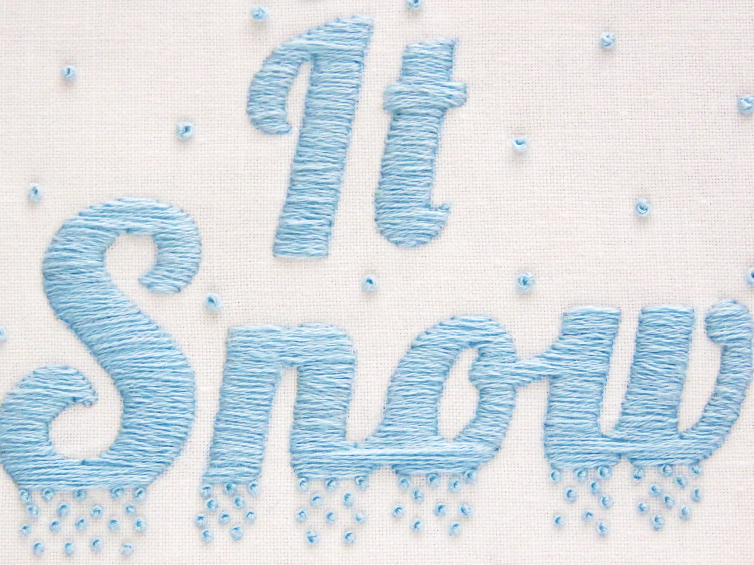 Snow Embroidery Pattern Let It Snow Needlecraft Winter - Etsy UK